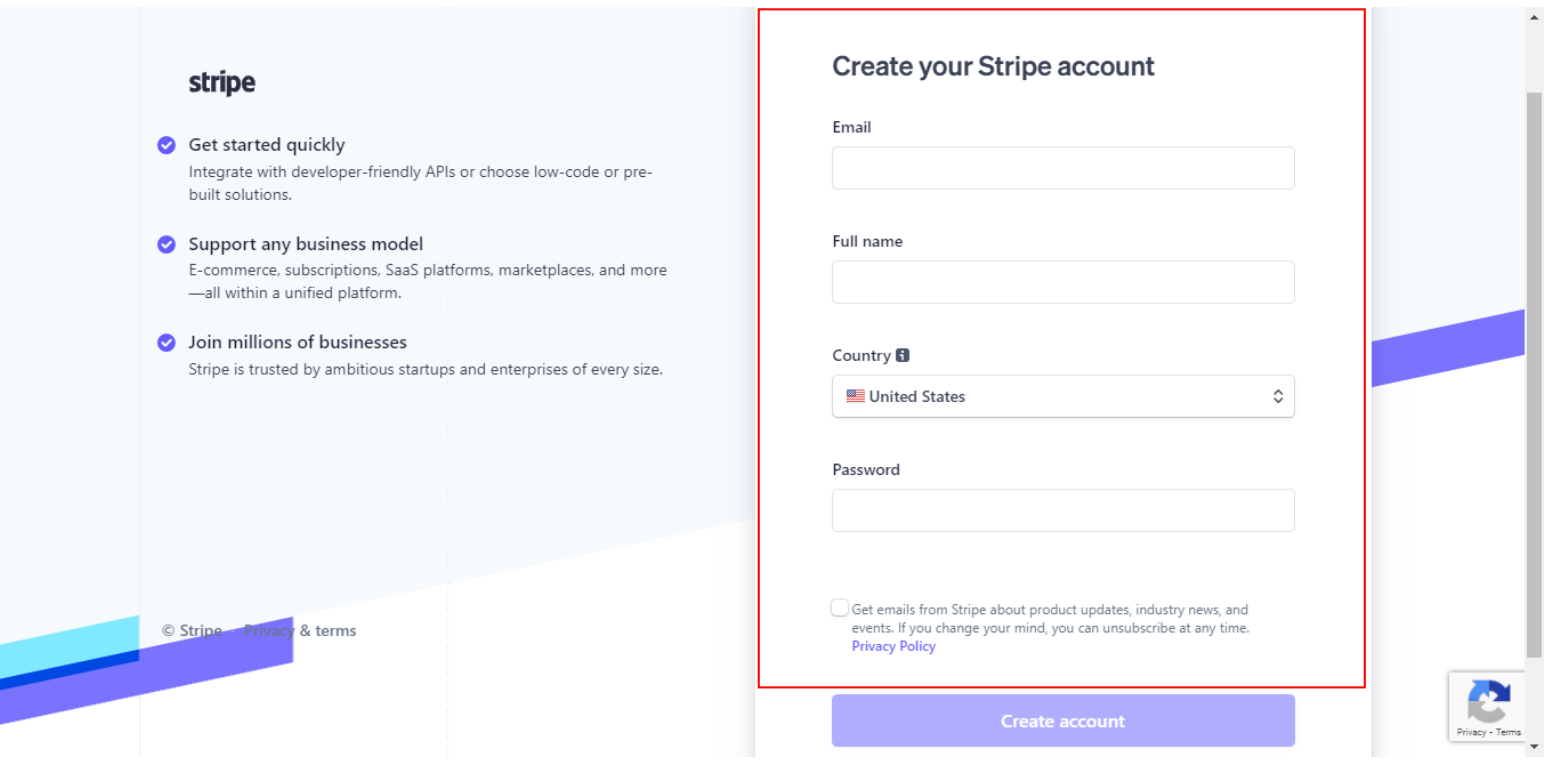 How To Create Stripe Account Set Up - Taxi Web Design